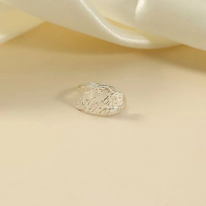 Birth Flower and Name Ring | Personalized Birth Name Ring – Lula Jewelry